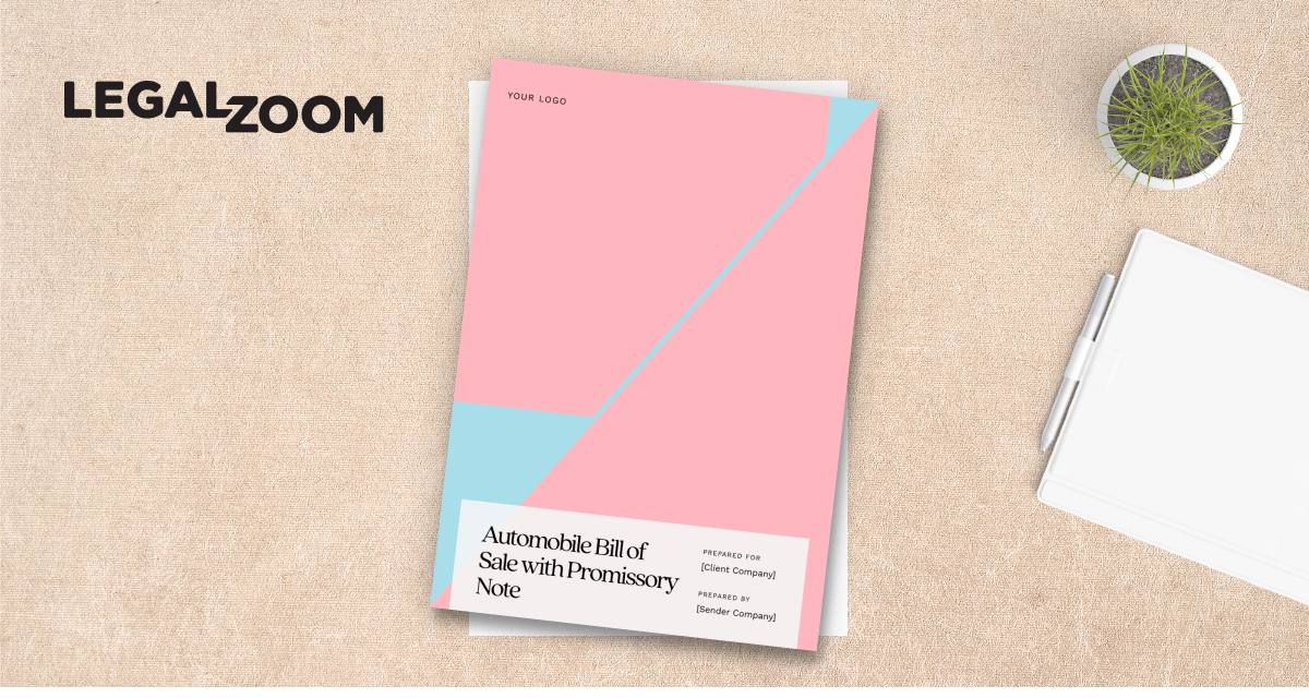 Bill of Sale with Promissory Note for Automobile - Free Template ...