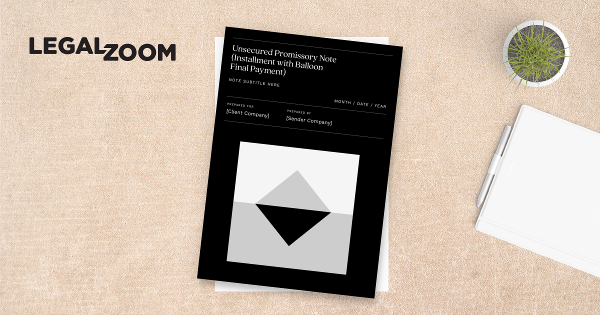 Unsecured Promissory Note - Installment with Balloon Final Payment ...